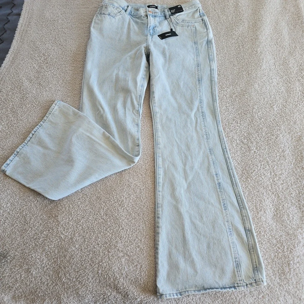 Express | Jeans | Express 7s Flare Mid Rise Light Wash Denim Jeans Size ...